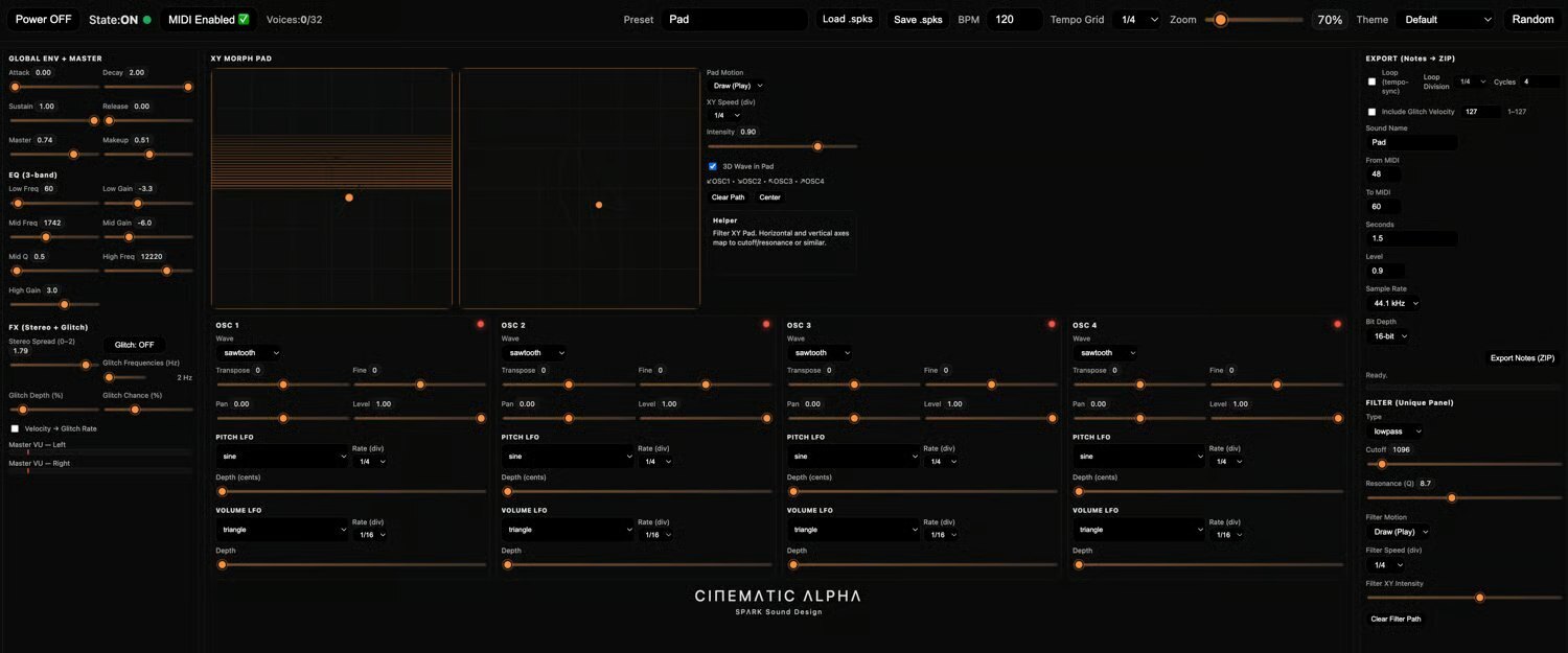 Cinematic Alphaが「Spark (Java Edition)」をリリース: Nice Disport